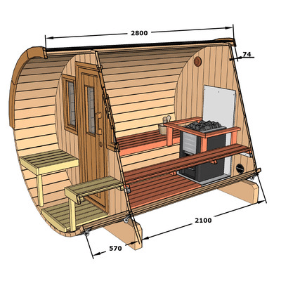 Barrel Sauna 280 - Garden Sauna