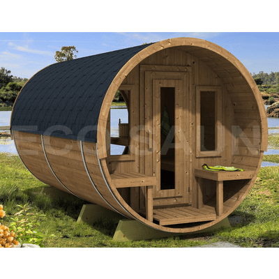 Barrel Sauna 400 DeLux (full-moon glass) - Garden Sauna